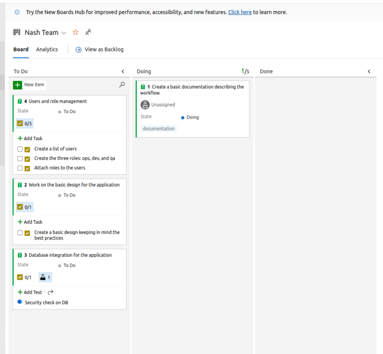 Working with Azure Devops Boards: Creating a basic Azure Board ...
